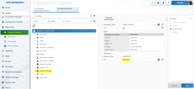Configuring the Planon application (Cloud)